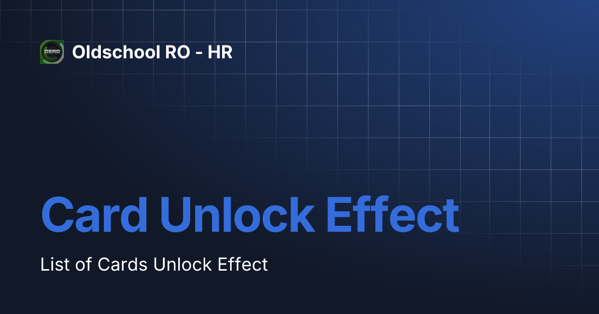 Card Unlock Effect | Oldschool RO - HR